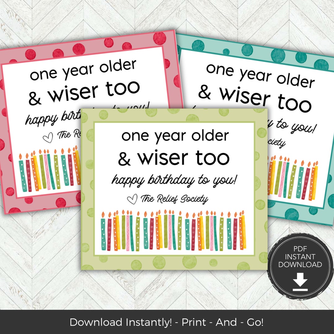 LDS Printable Relief Society Gift Tag, Birthday Gift for Ministering ...