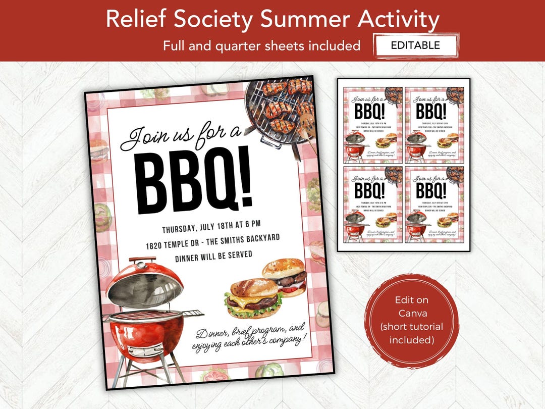 Summer BBQ LDS Relief Society Activity, Summer Social Barbeque ...