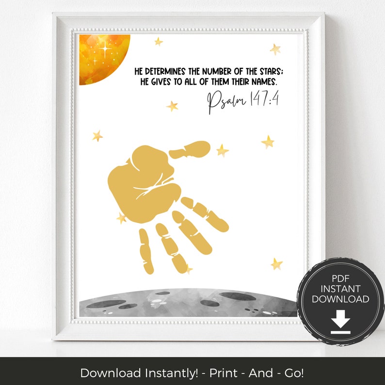 Number of the Stars Childrens Bible Verse Handprint Craft, Christian ...