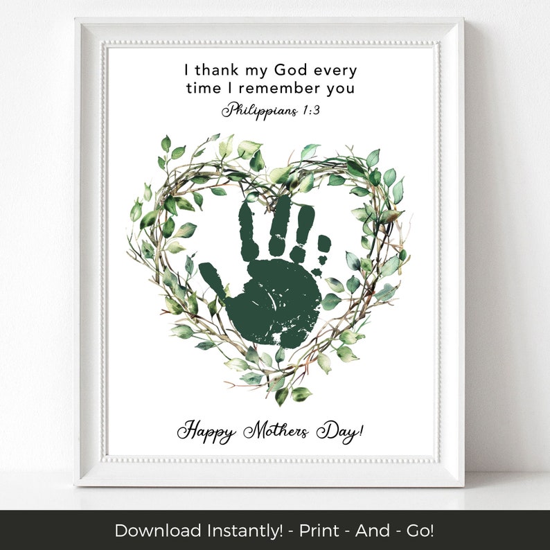 Mothers Day Printable Bible Verse Handprint Art, Handprint Craft ...