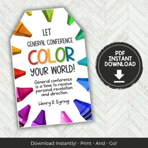 LDS General Conference Treat Tag, Primary General Conference Tag ...