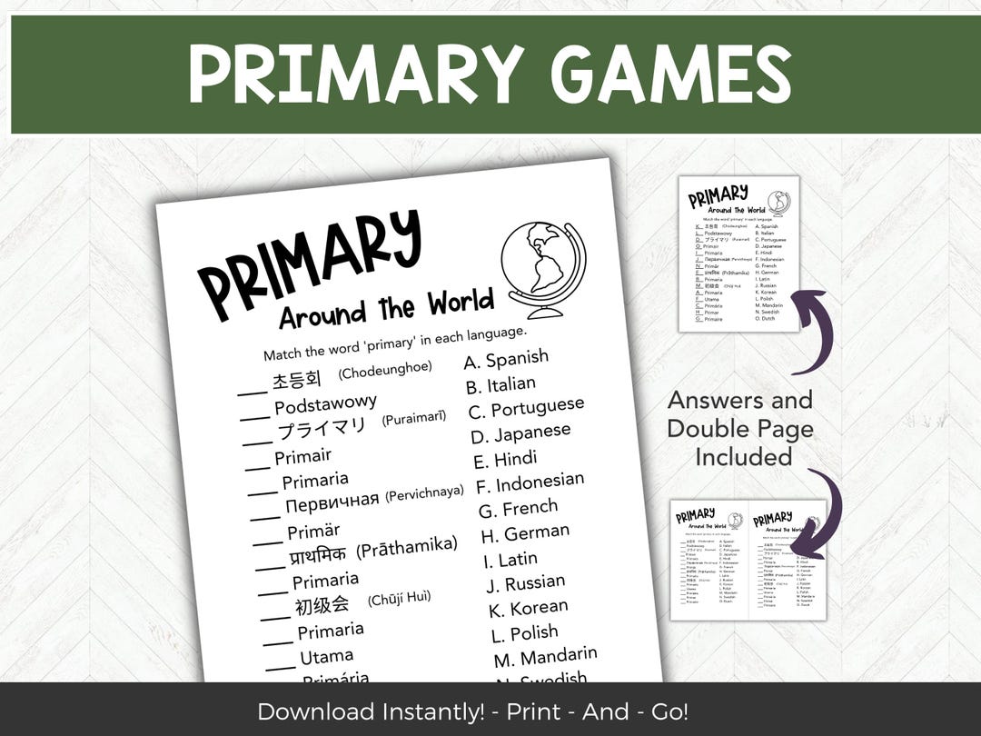 Primary Around the World LDS Primary Activity, Easy LDS Printable Game ...