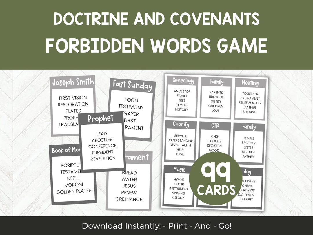 Doctrine and Covenants LDS Word Game, D&C Word Game for LDS Seminary ...