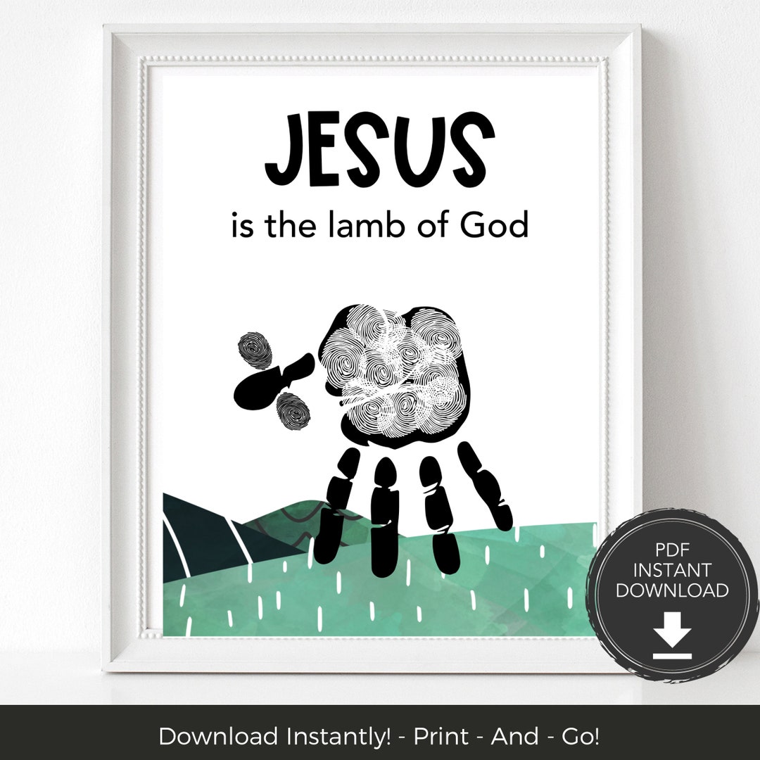 Lamb of God Children's Bible Handprint Craft, Scripture Handprint Art ...