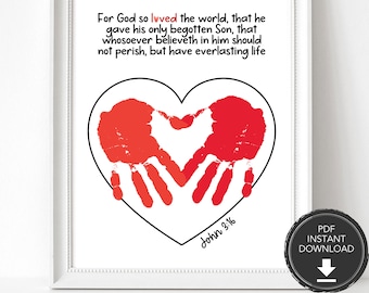 God so Loved the World Children's Bible Handprint Craft, Scripture ...