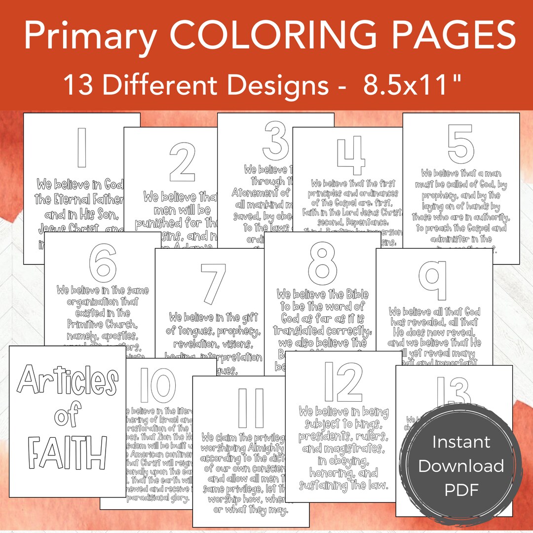Buy LDS Printable Primary Coloring Page Easy Activity Day Idea Online ...
