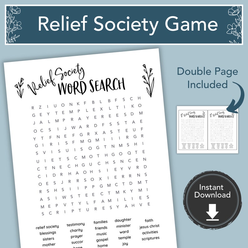 RELIEF SOCIETY Activity Game Activity Printable Game Get to - Etsy