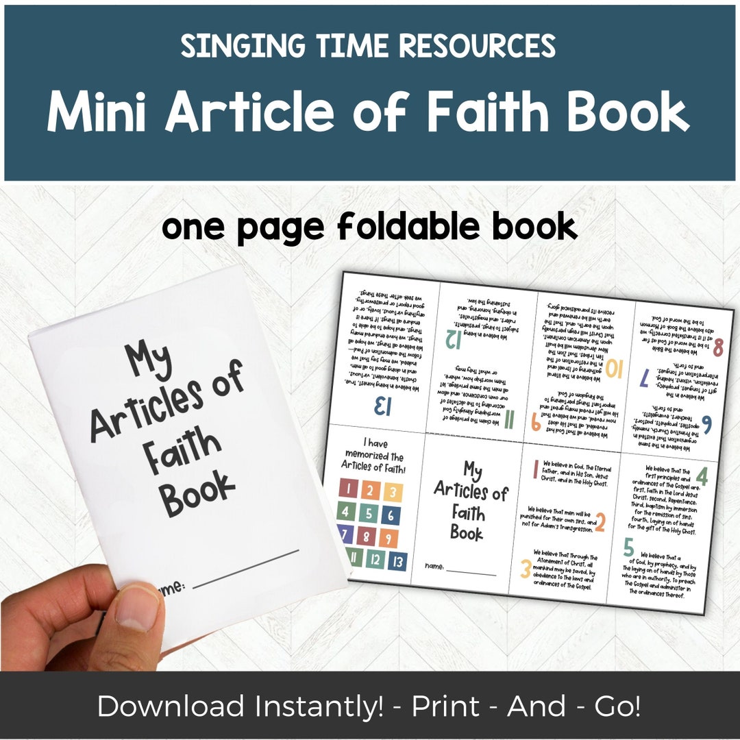 Articles of Faith Printable Mini Book LDS Printable, Article of Faith ...
