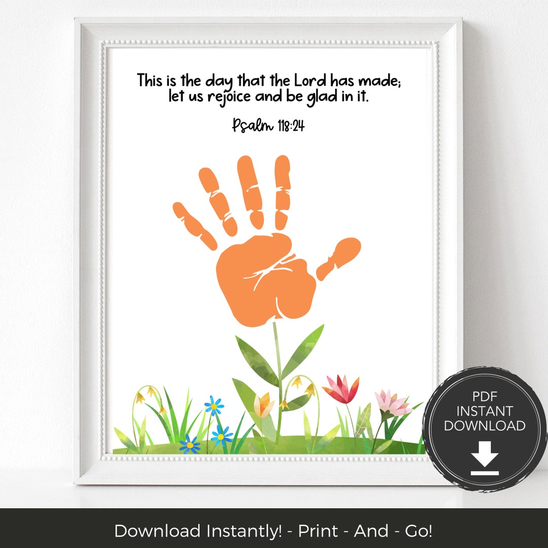 Rejoice Psalms Childrens Bible Verse Handprint Craft, Christian ...