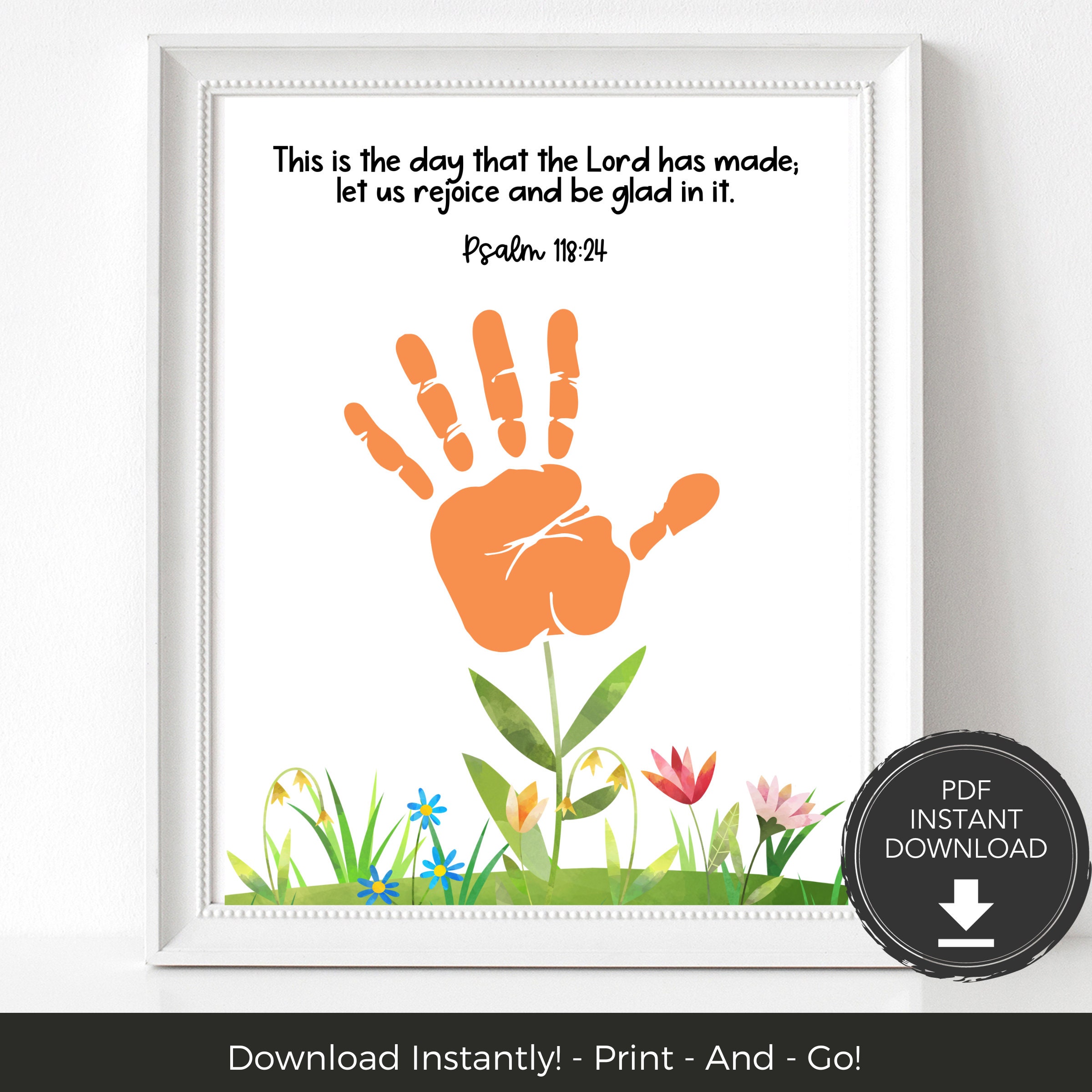 Rejoice Psalms Childrens Bible Verse Handprint Craft, Christian ...