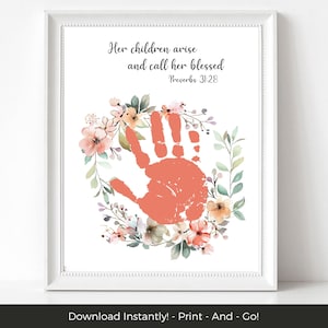 Mothers Day Handprint Craft, Bible Verse Christian Homeschool Prek ...