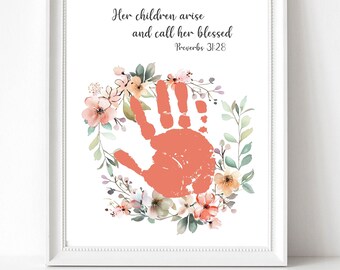 Mothers Day Handprint Craft, Bible Verse Christian Homeschool Prek ...