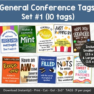 LDS Printable General Conference Treat Tag Bundle, Primary General ...