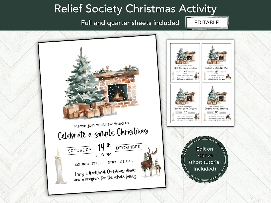 A Simple Cozy Christmas Relief Society Activity, EDITABLE RS Home for ...