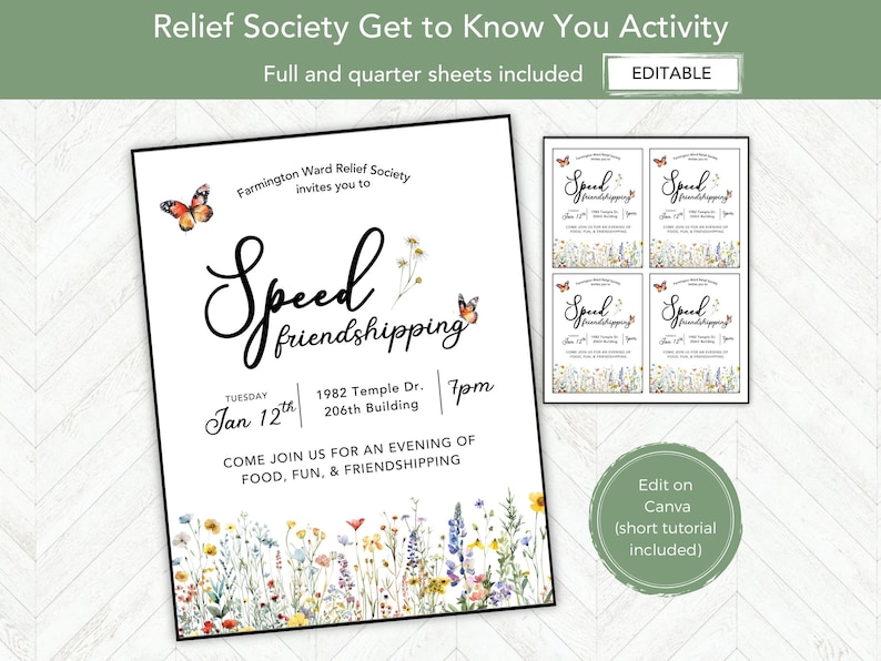 Get to Know You LDS Relief Society Activity, EDITABLE RS Activities ...