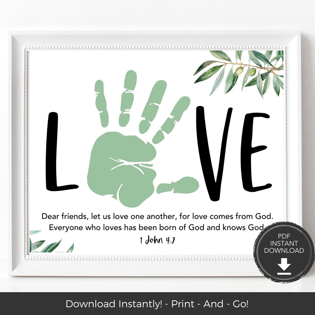 Kids Bible Crafts, Christian Printable Handprint Art for Kids, Easy ...