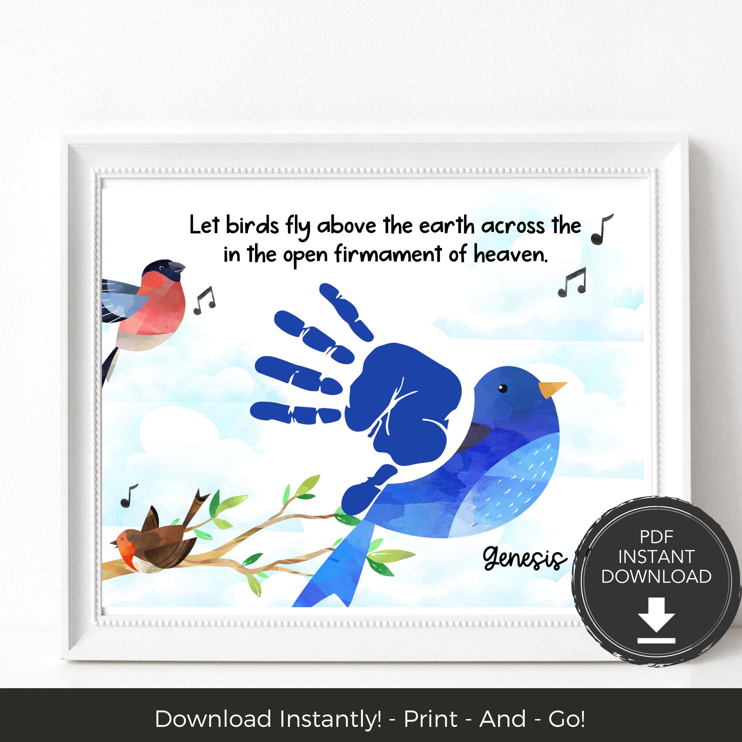 Genesis Creation Childrens Bible Verse Handprint Craft, Christian ...