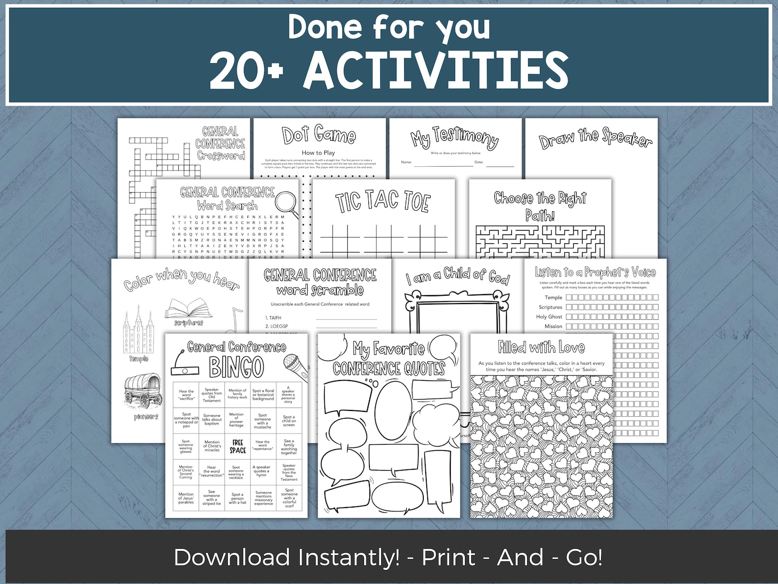 Printable LDS General Conference Primary Packet , Senior Primary ...