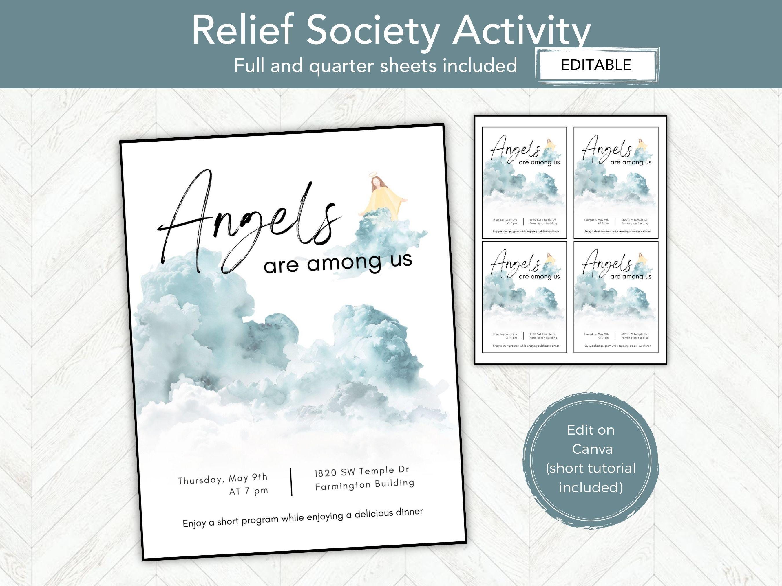 Angles Are Among Us Christ Centered Relief Society Activity, EDITABLE ...