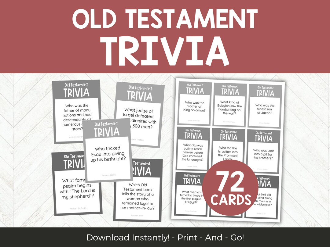 Old Testament Bible Trivia, Bible Games for Kids Teens and Adults ...