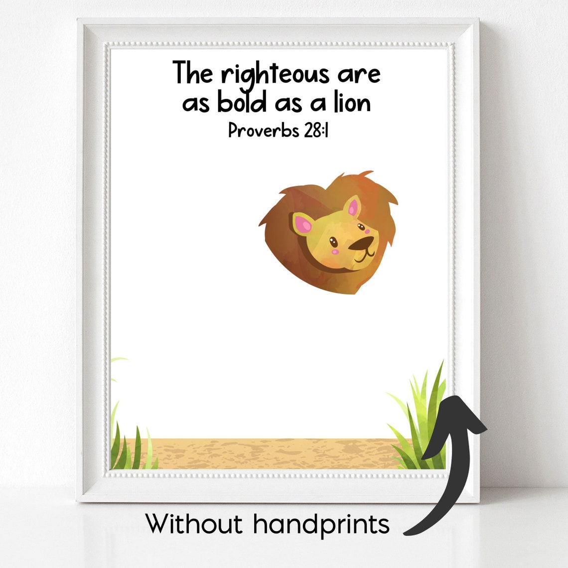 Lion Printable Bible Verse Handprint Art, Handprint Craft, Christian ...