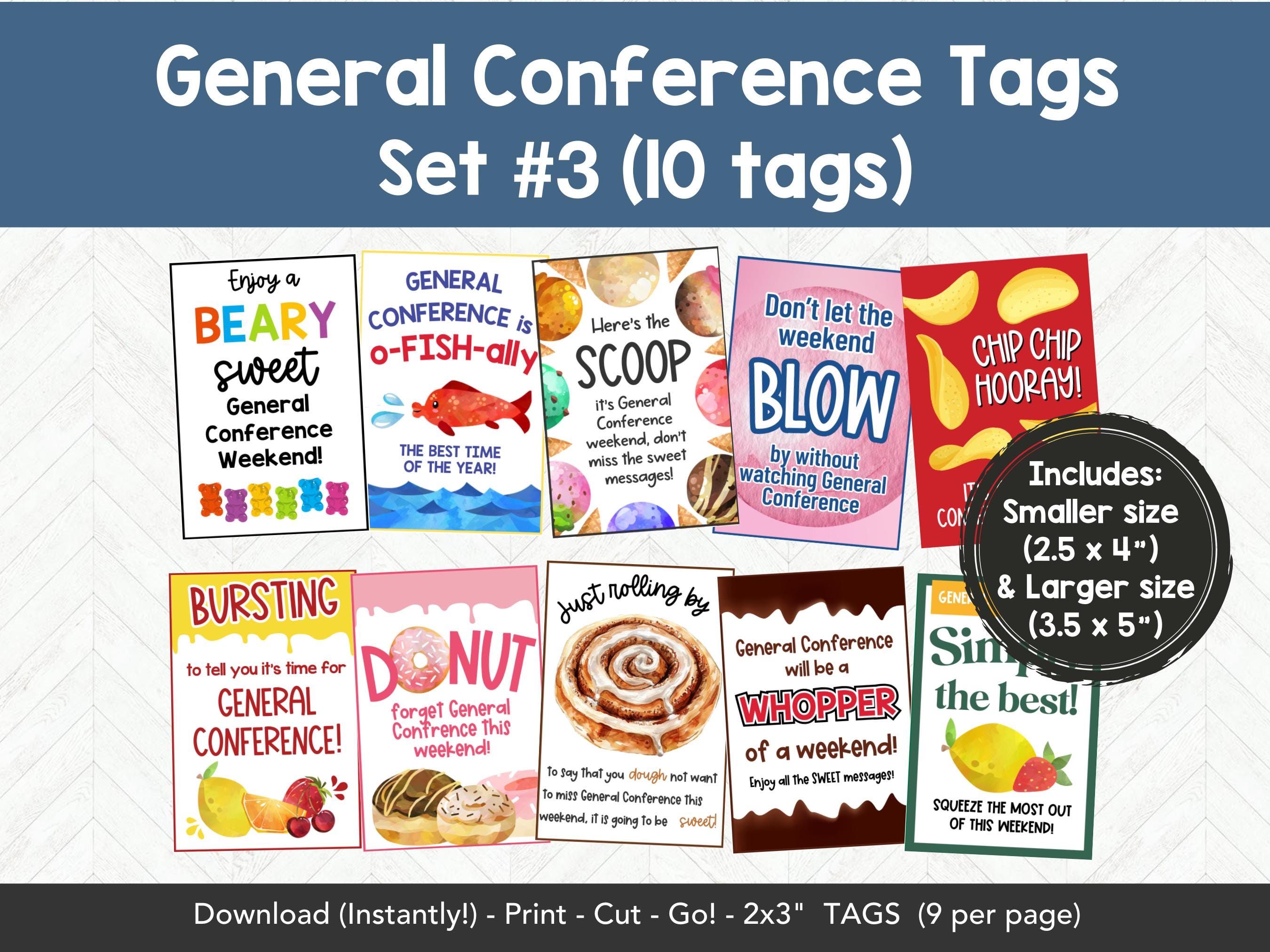 LDS Printable General Conference Treat Tag Bundle, Primary General ...