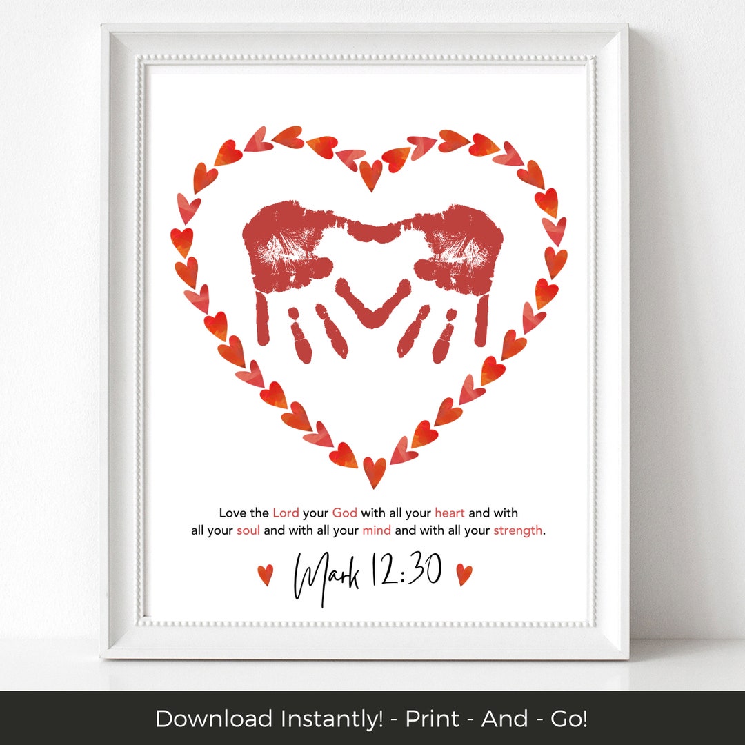 Kids Bible Study Craft, Handprint Art Bible Printables, Children Bible ...