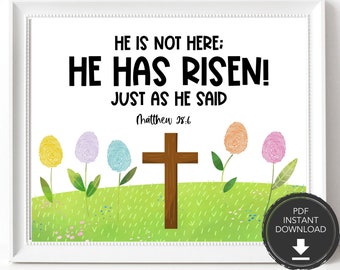 Easter He is Risen Kids Bible Activities, Easter Handprint Art for Kids ...