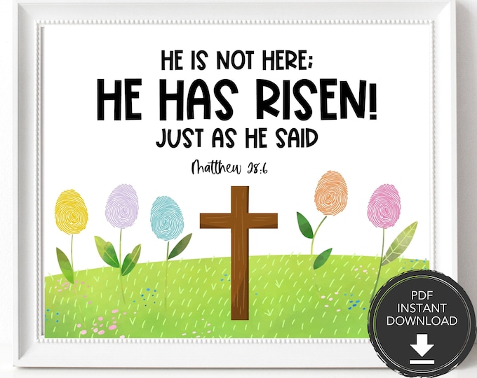 Easter Handprint Craft for Kid, Bible Verse Christian Printable ...