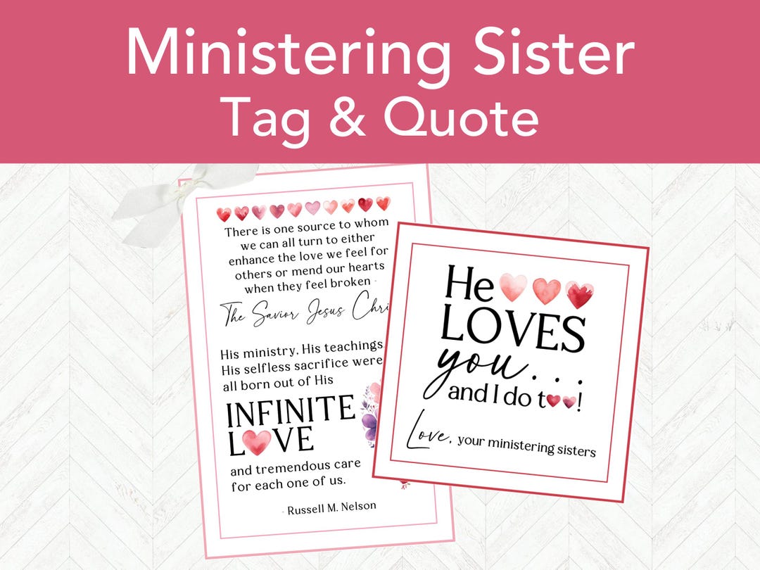 Valentine LDS Ministering Handout and Gift Tag Printable, Christ Loves ...