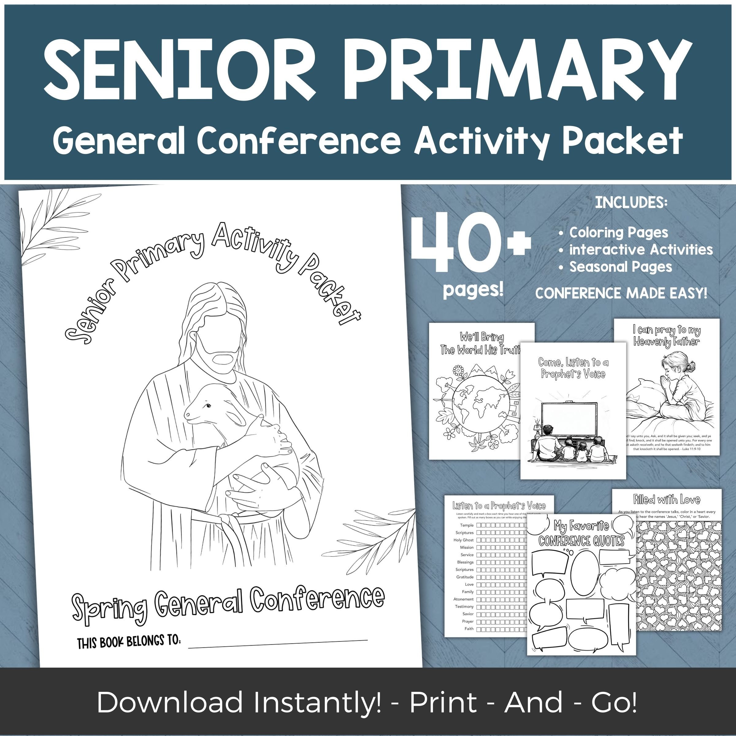 Printable LDS General Conference Primary Packet , Senior Primary ...