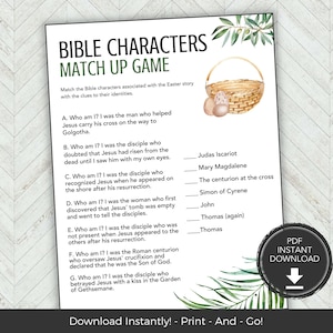 Bible Match Easter Game, Easter Printable Game for Kids Sunday School ...