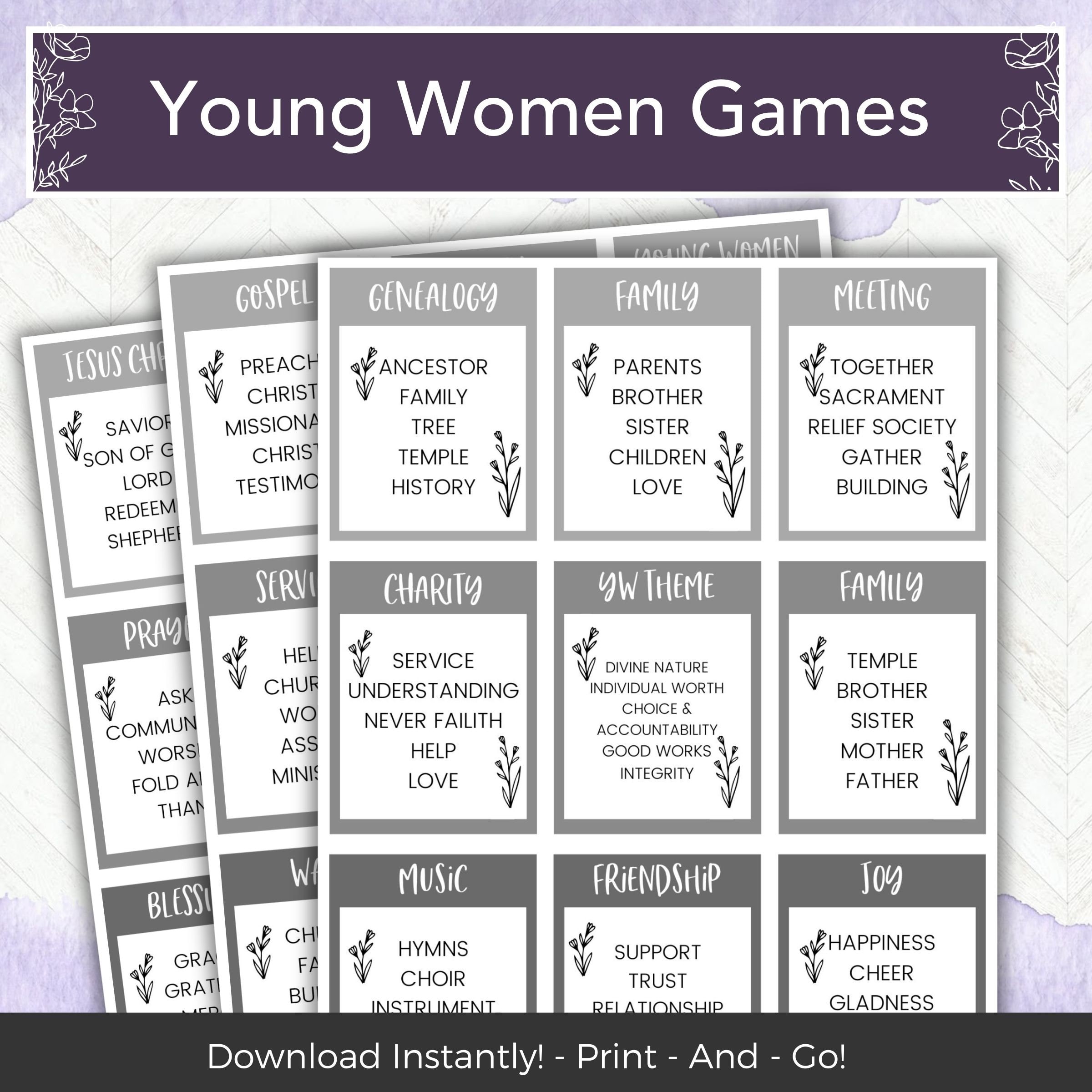 LDS Young Women Activity, Easy LDS Printable Game Idea, Young Womens ...