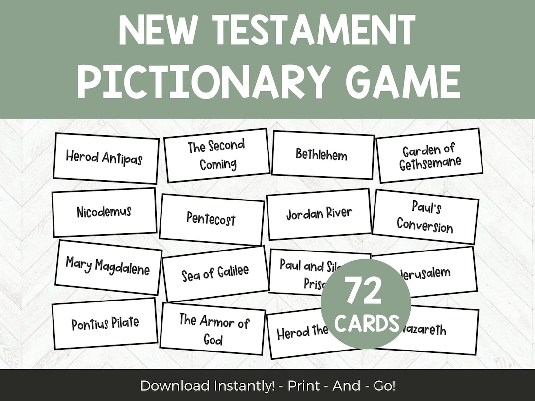 New Testament Bible Pictionary Game, Printable Bible Games for Kids ...