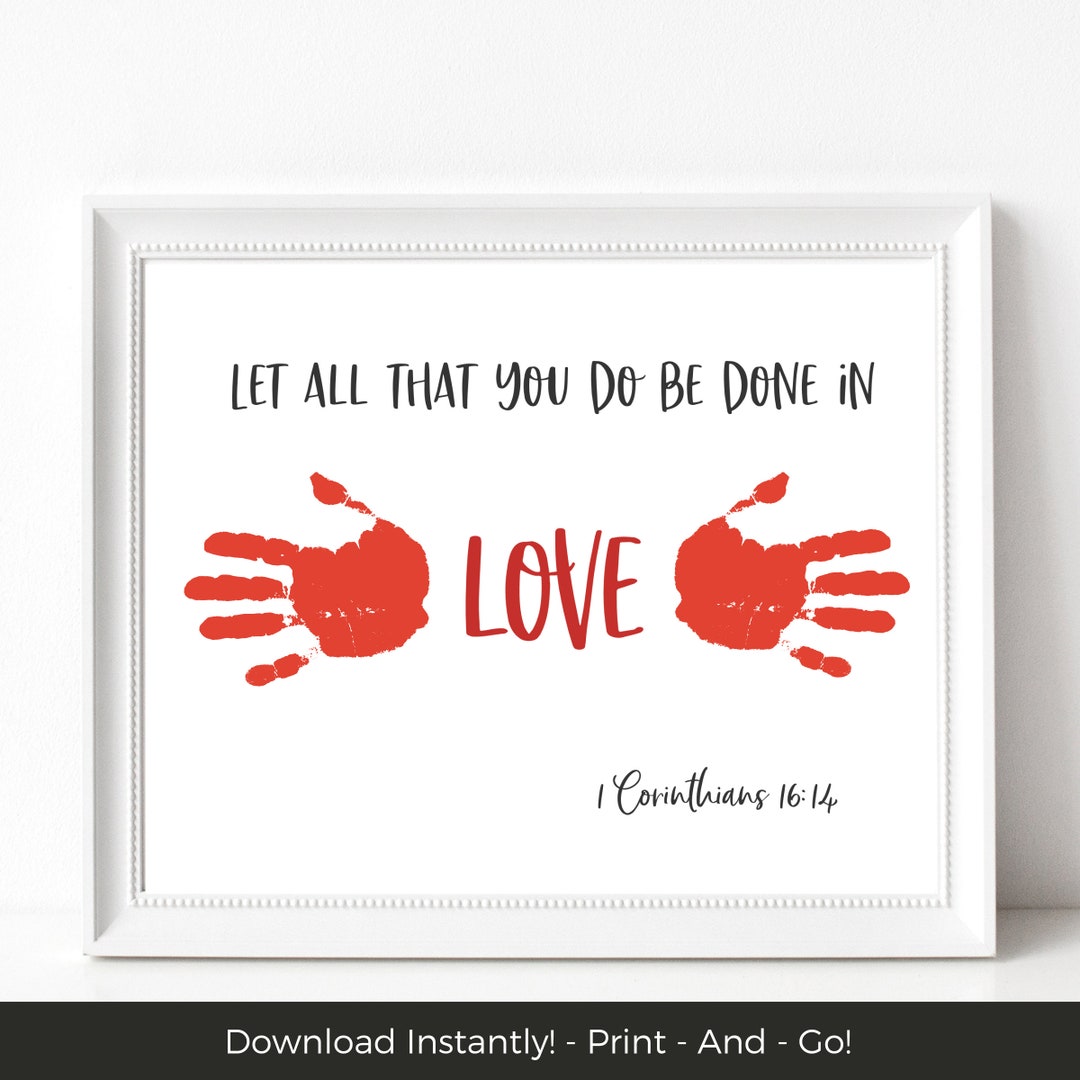 Kids Bible Study Craft, Handprint Art Bible Printables, Children Bible ...