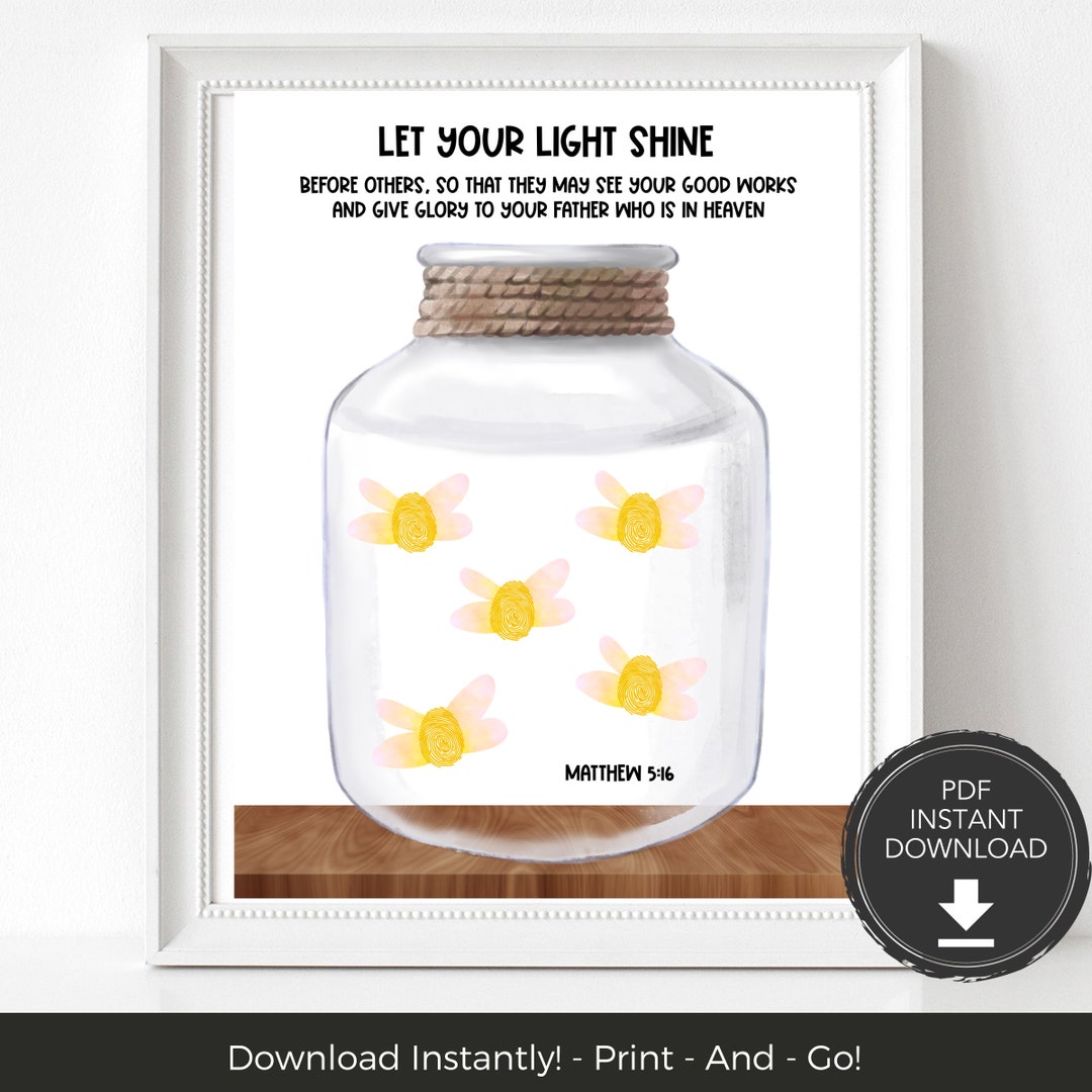 Let Your Light Shine Children's Bible Handprint Craft, Scripture ...