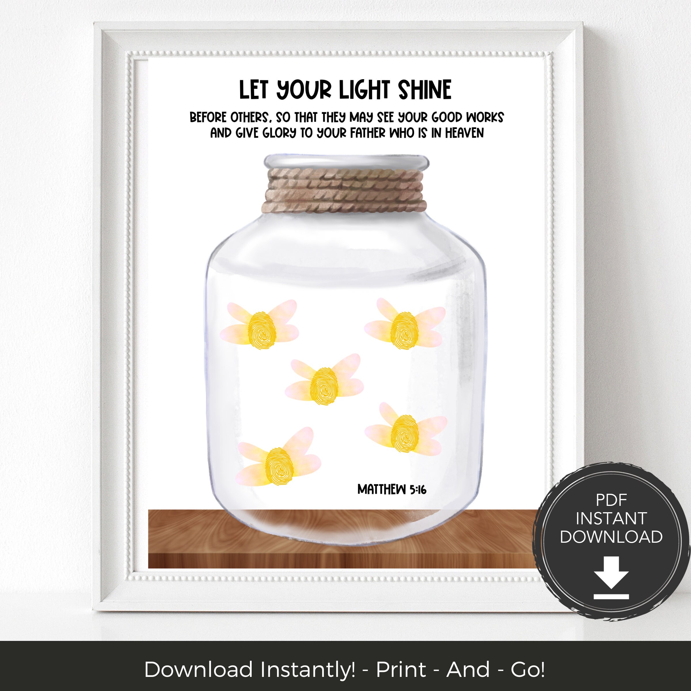 Let Your Light Shine Children's Bible Handprint Craft, Scripture ...