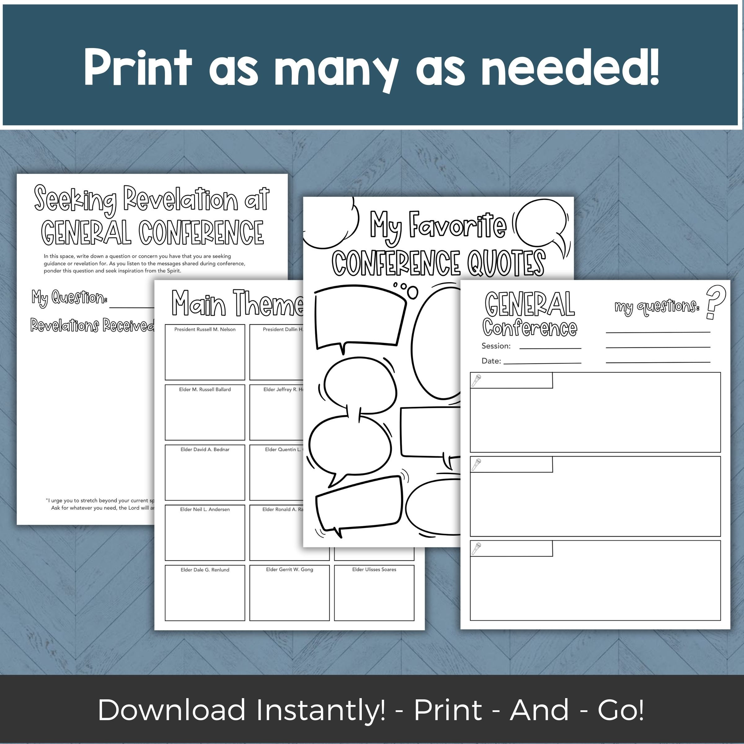 LDS General Conference Journal Printable, General Conference Notebook ...