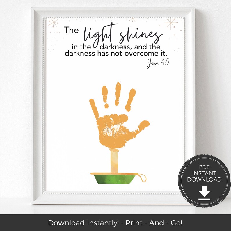 Scripture Fingerprint Christmas Craft DIY, Baby's First Christmas ...