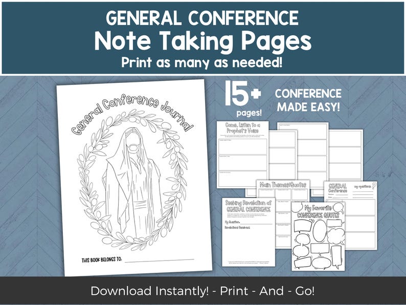 LDS General Conference Journal Printable, General Conference Notebook ...