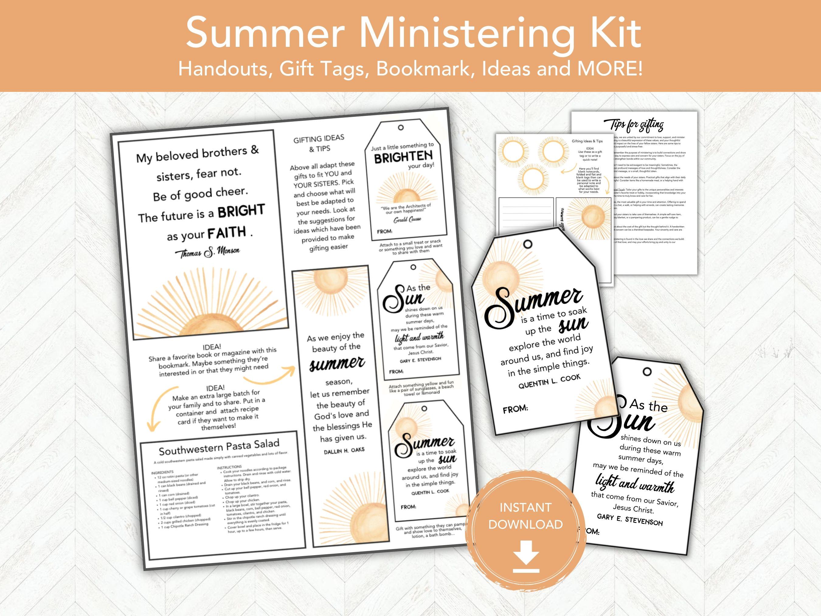 Summer Ministering Kit, Relief Society Gift Idea, LDS Ministering ...