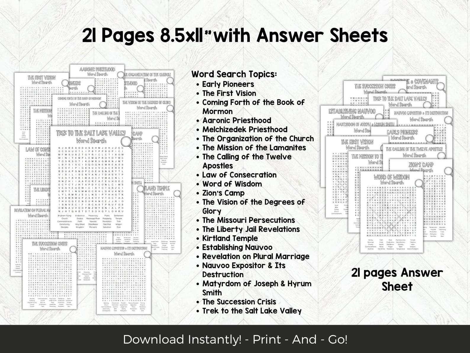 Doctrine and Covenants Word Search Bundle, D&C Game for LDS Seminary ...