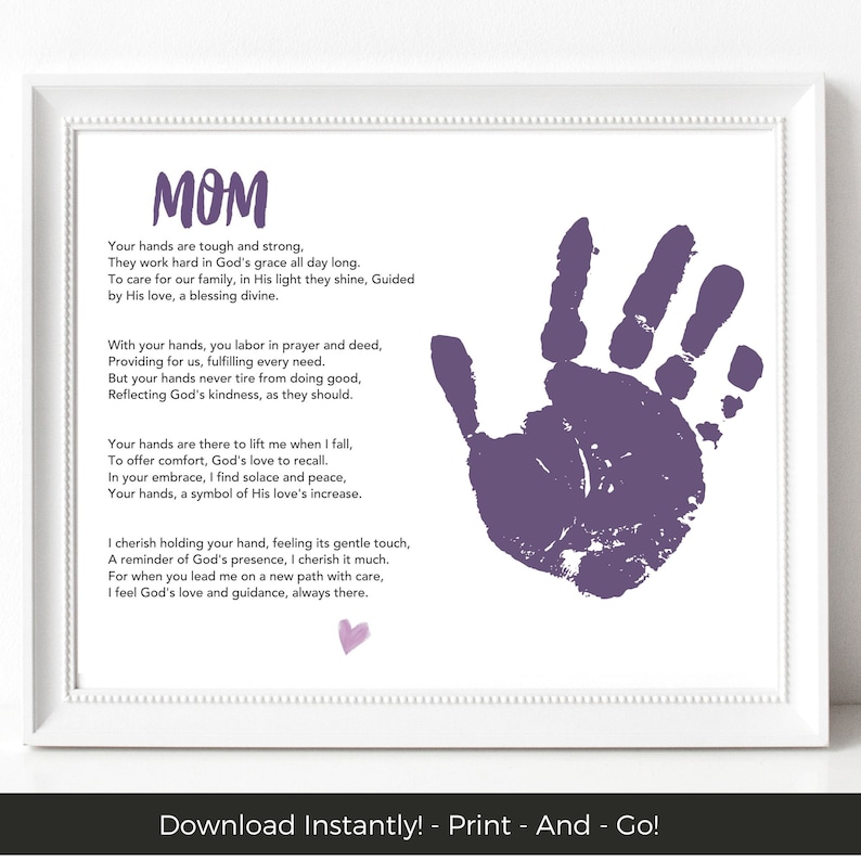 Mothers Day Handprint Craft, Bible Verse Christian Homeschool Prek ...