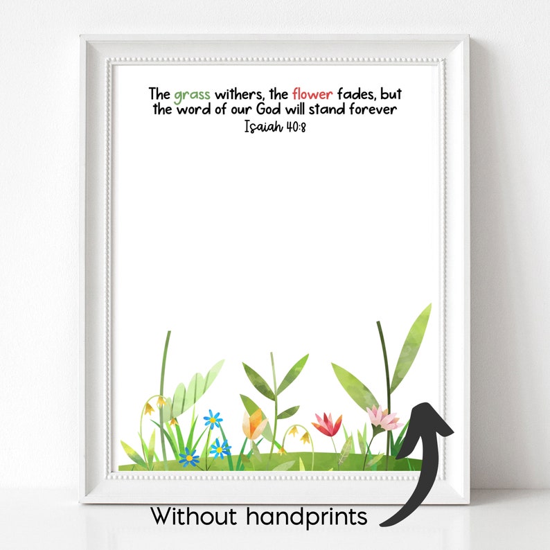 Word of God Flower Childrens Bible Verse Handprint Craft, Christian ...