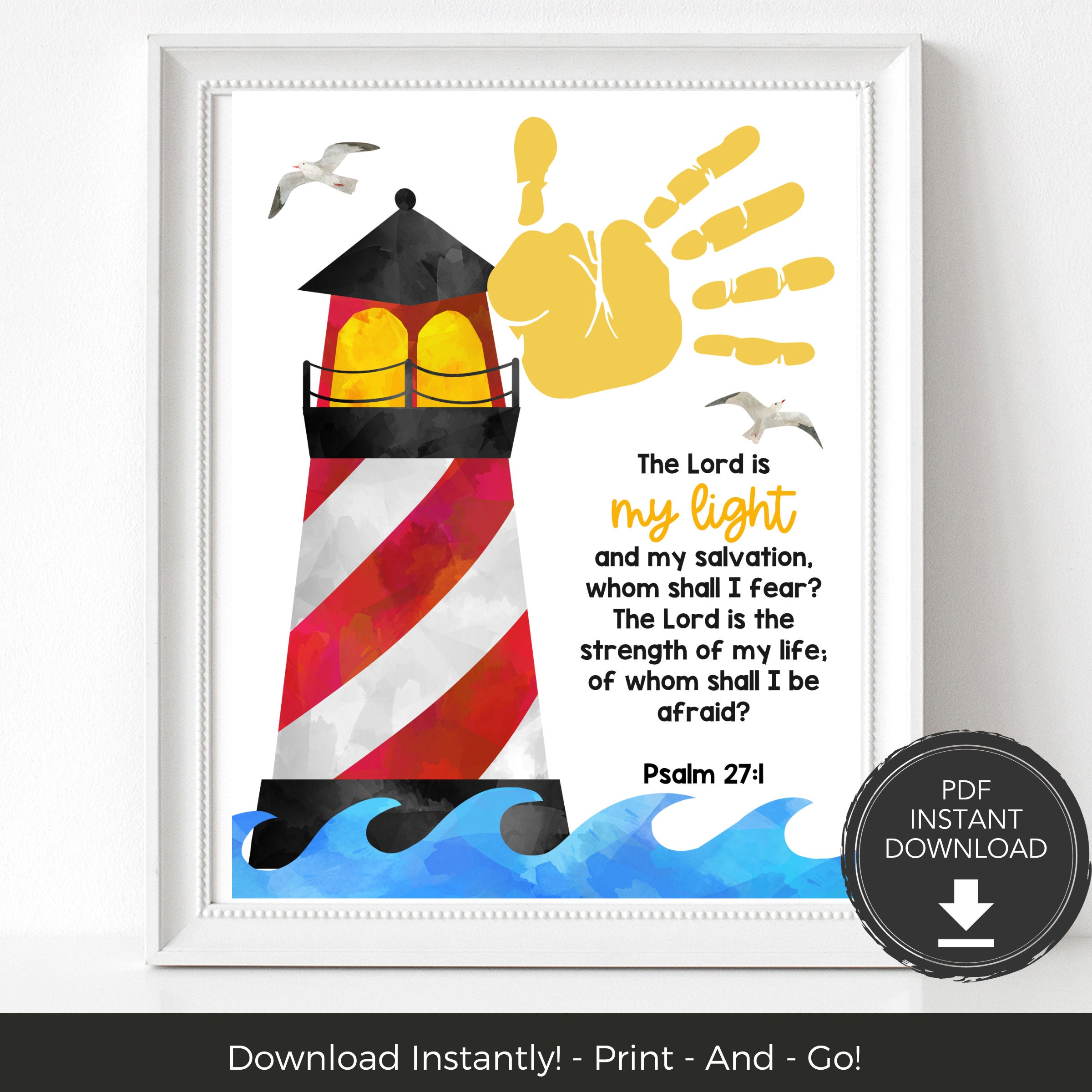 The Lord is My Light Children's Bible Handprint Craft, Scripture ...