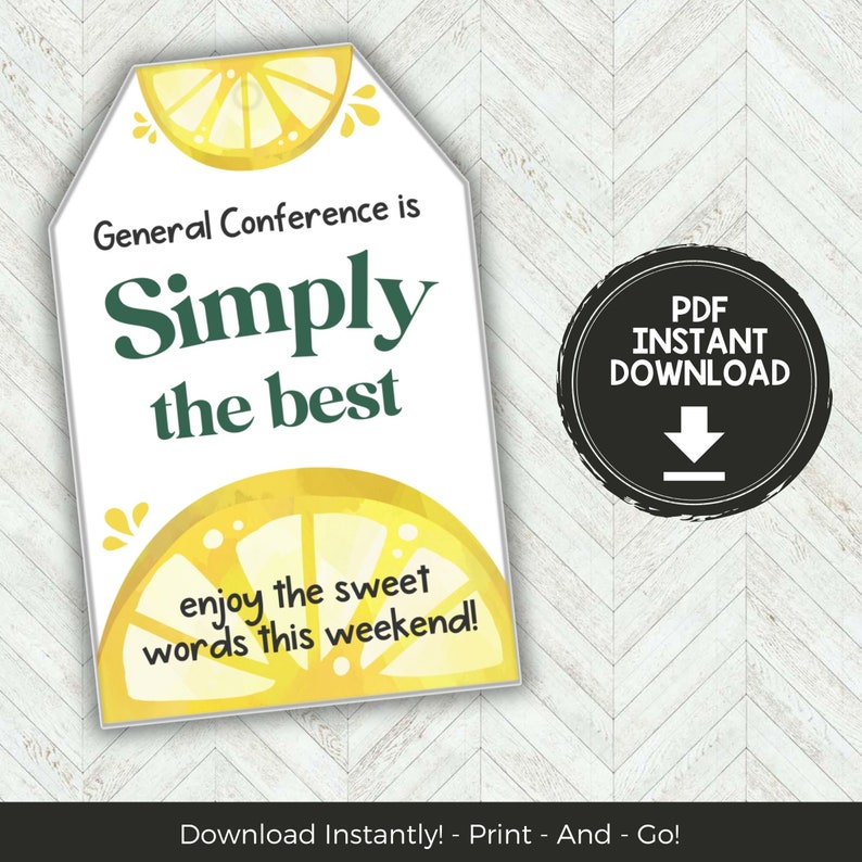 LDS Printable General Conference Treat Tag, Primary General Conference ...