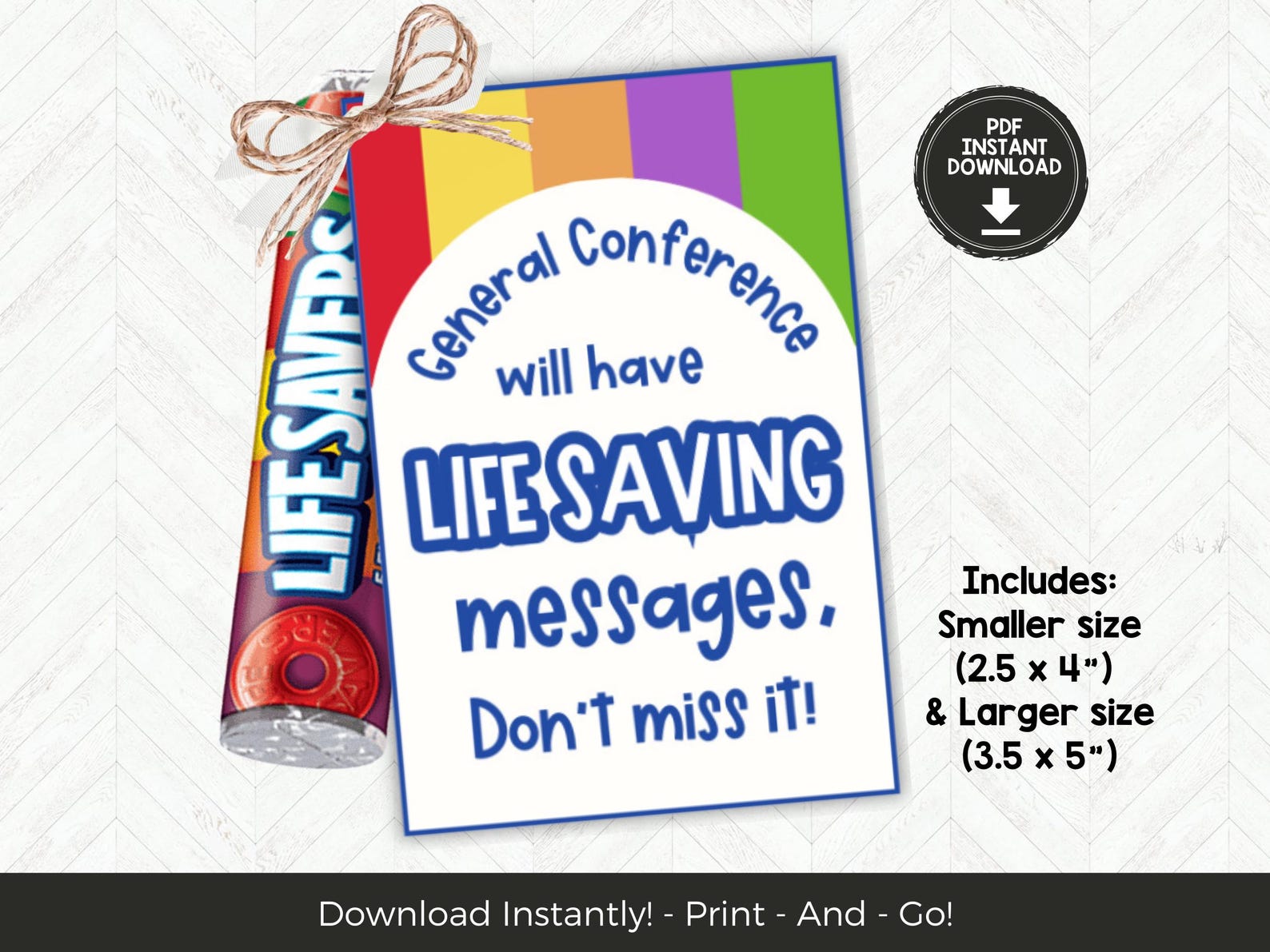 General Conference Treat Printable for LDS Young Women or Men, LDS ...