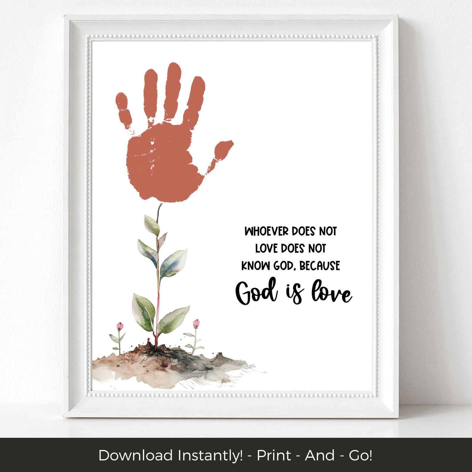 God is Love Printable Bible Handprint Art, Handprint Craft, Christian ...