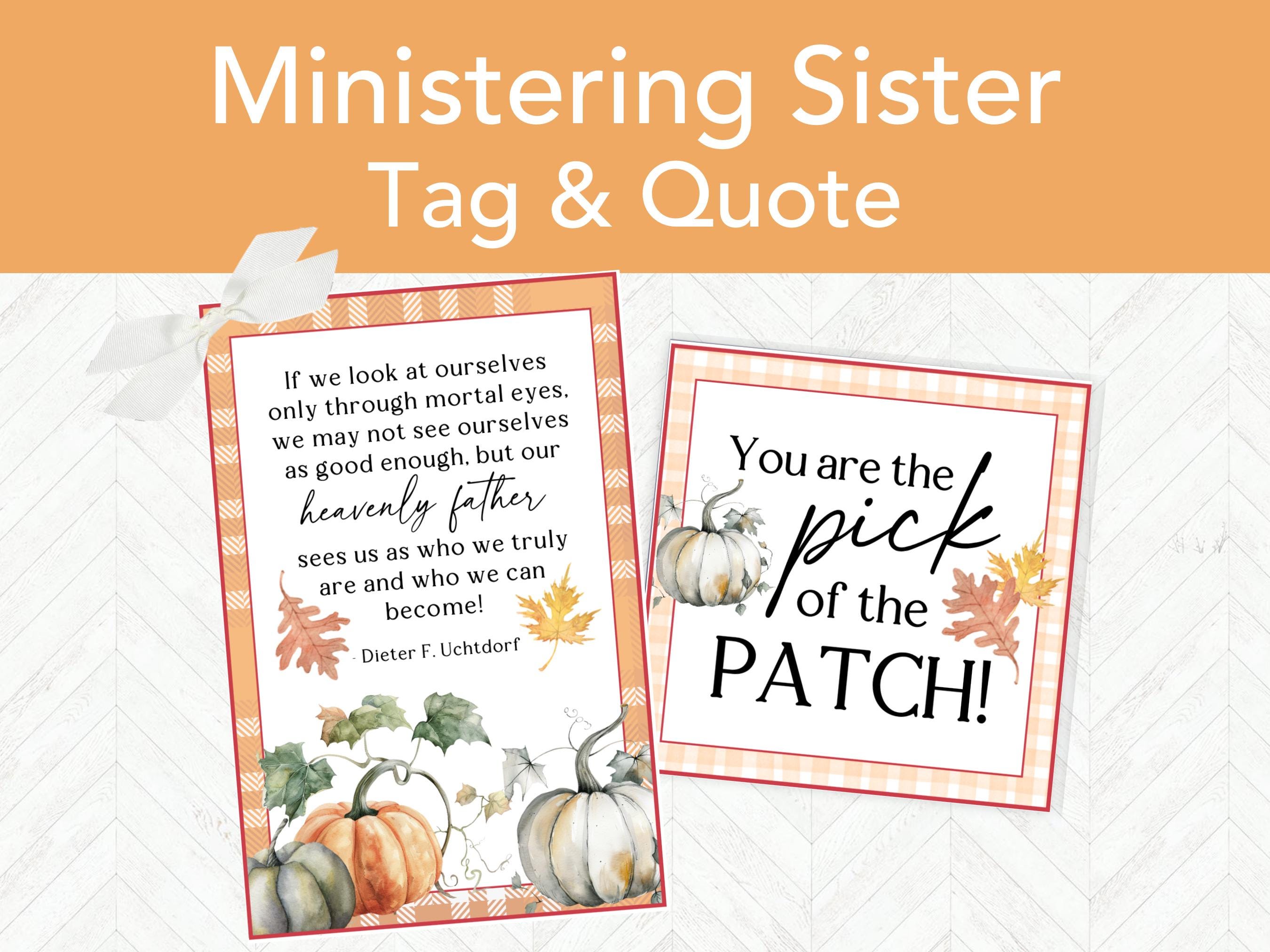 Fall Ministering Handout Gift Tag Printable, LDS Ministering Quotes ...