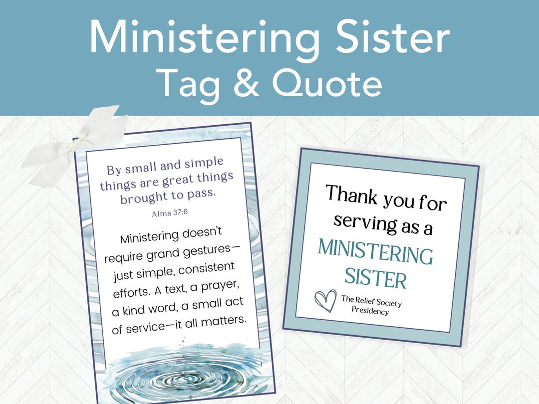 LDS Ministering Handout, Spring Ministering Gift Tag Idea, LDS Relief ...